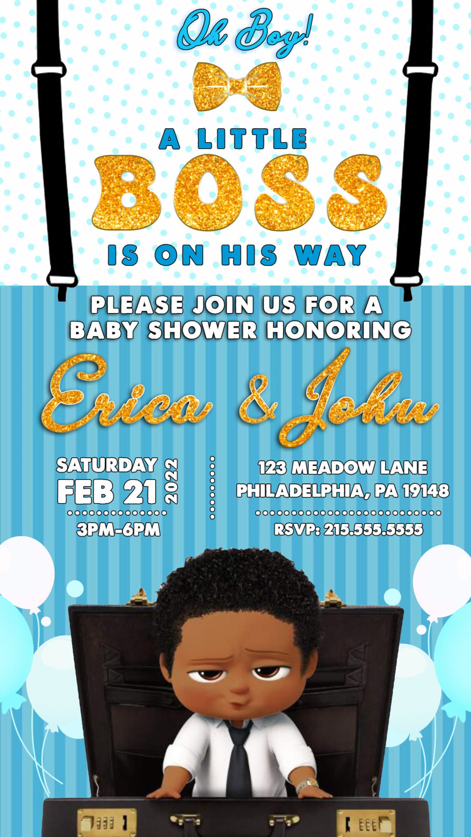 Baby Boss Text Invitation, Baby Boss Shower Invite, Baby Boss Baby ...