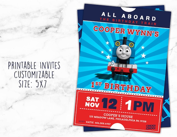 Thomas the Train Invitation Train Birthday Train Theme - Etsy