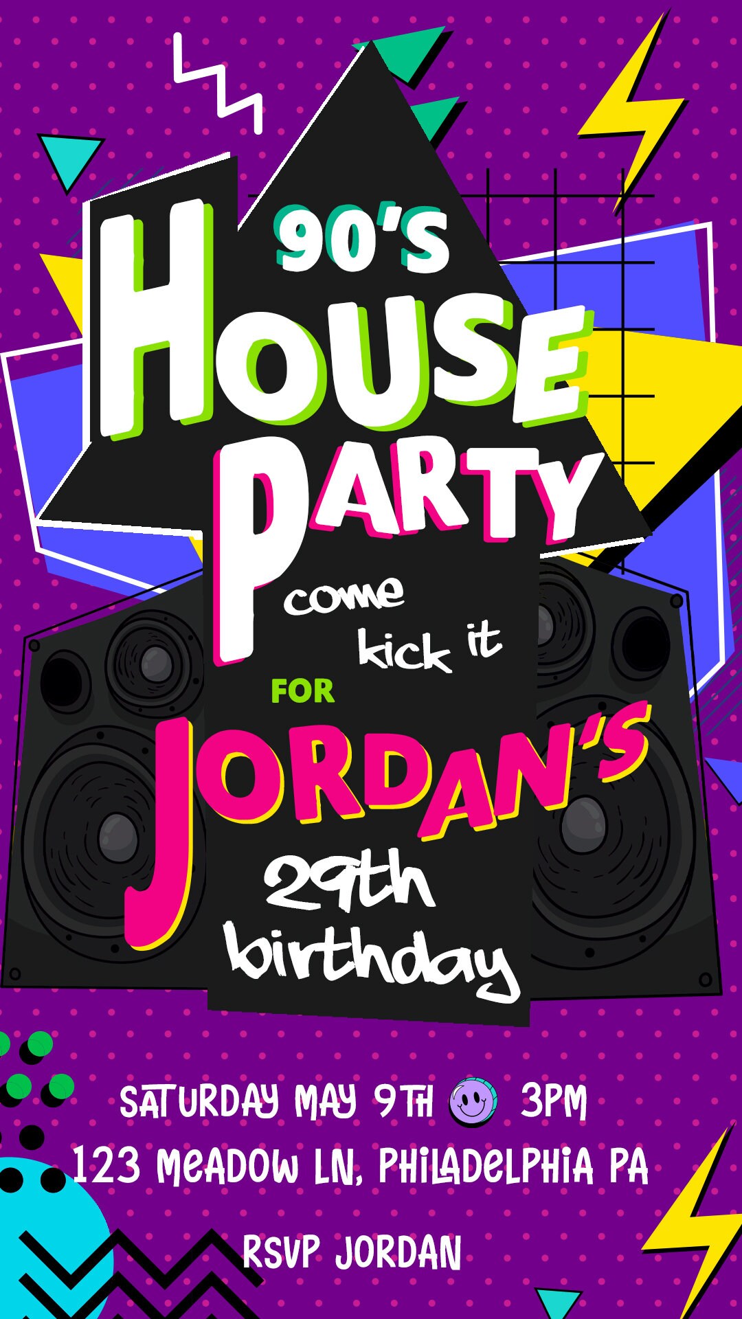 House Party Invite House Party Text Invitation 90's - Etsy