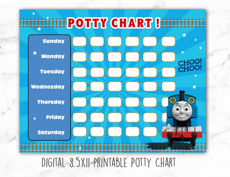 Train Printable Potty Training Chart, High Res JPG Files, Instant ...