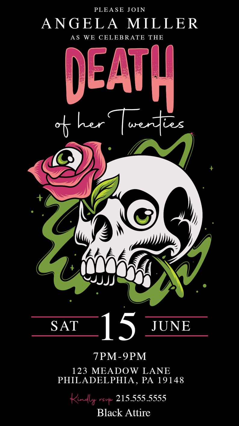 Death to My 20's Party Invitation Death Invite RIP | Etsy