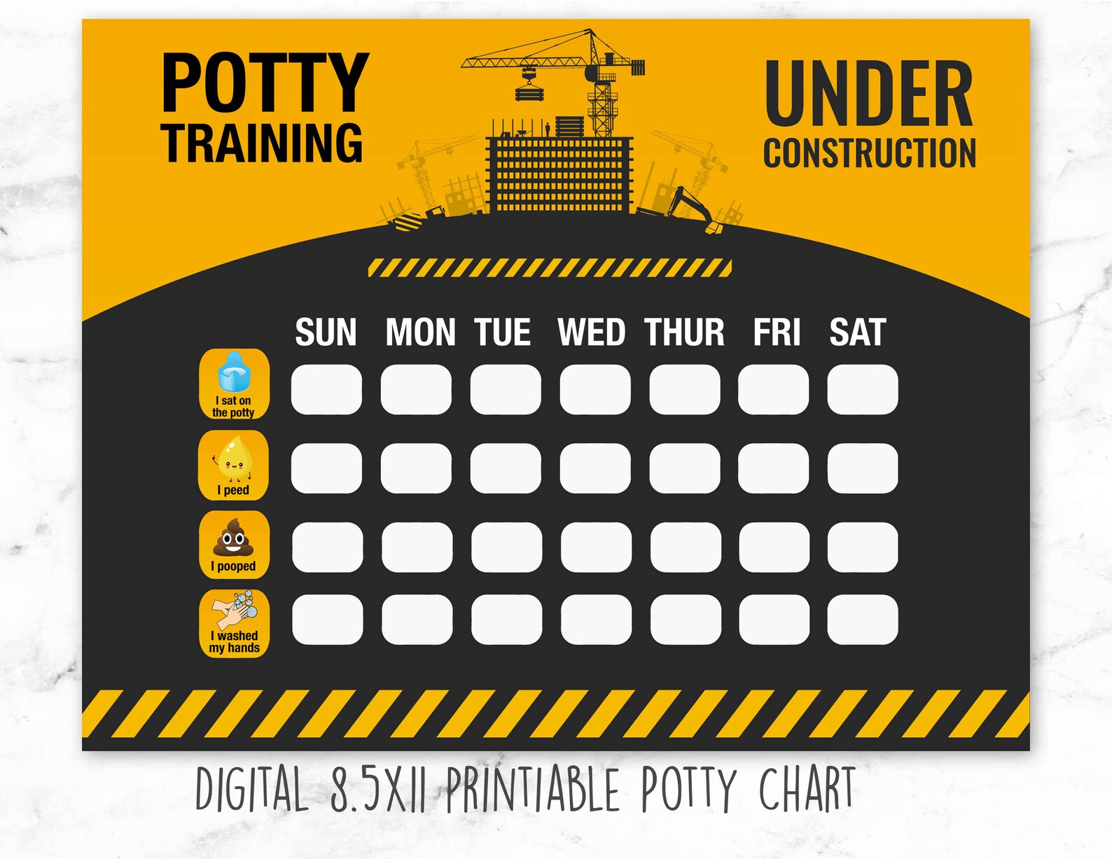 Printable Construction Reward Chart Construction Reward Chart - Etsy