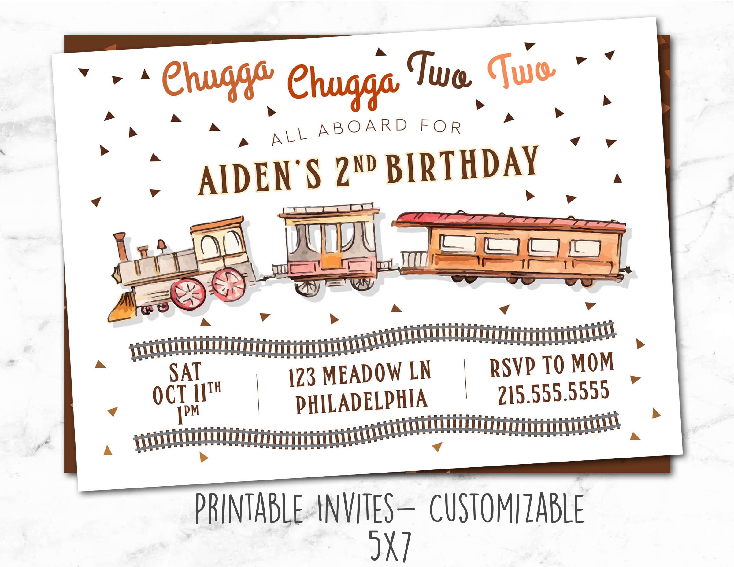 Train Invitation Train Birthday Train Theme Party 2nd - Etsy