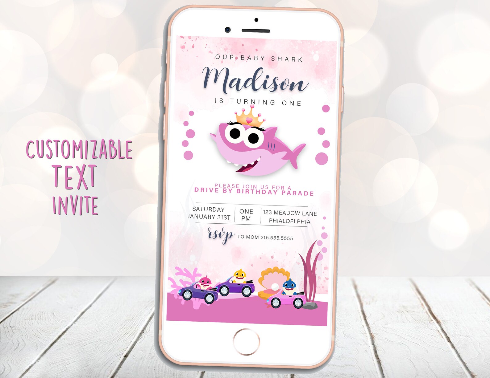 Baby Shark Text Invitation Baby Shark Drive BY Baby Shark - Etsy