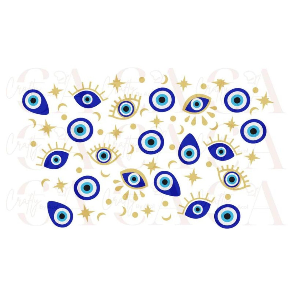 Blue Evil Eye Vinyl Can Wrap - Etsy