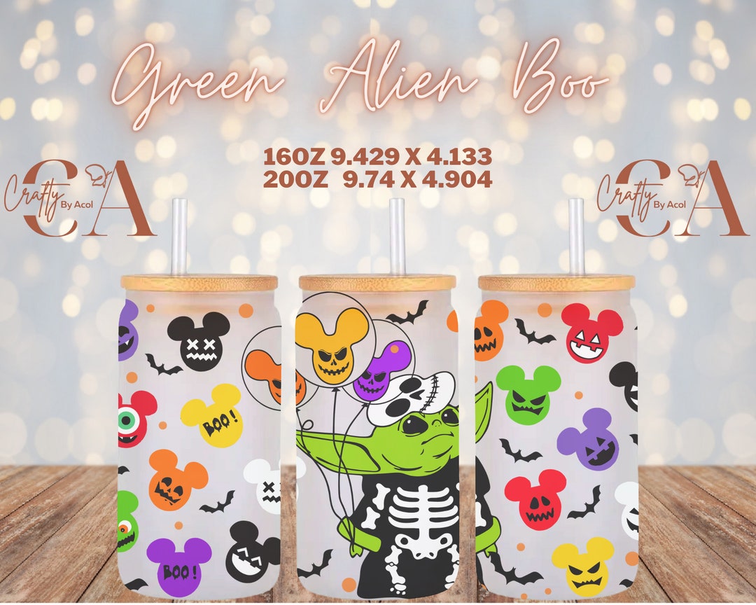 Green Alien Boo Vinyl Can Wrap - Etsy