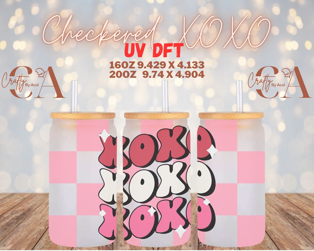 Checkered XOXO UV DFT Cup Wrap - Etsy