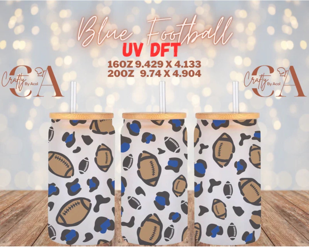 Blue Football UV DFT Cup Wrap - Etsy