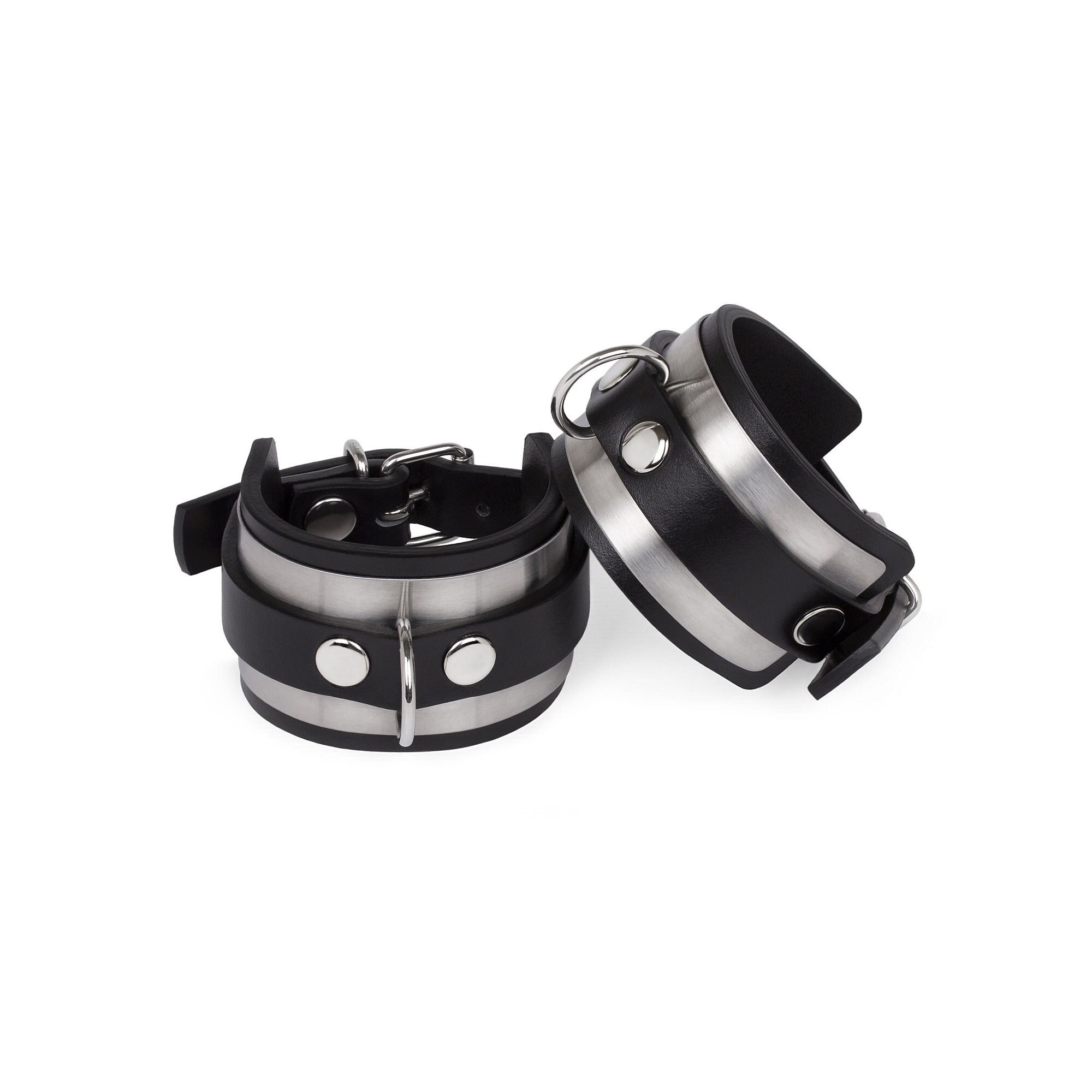 Premium Quality Metal-black-leather Ankle Cuffs nelli 10 Color Options ...