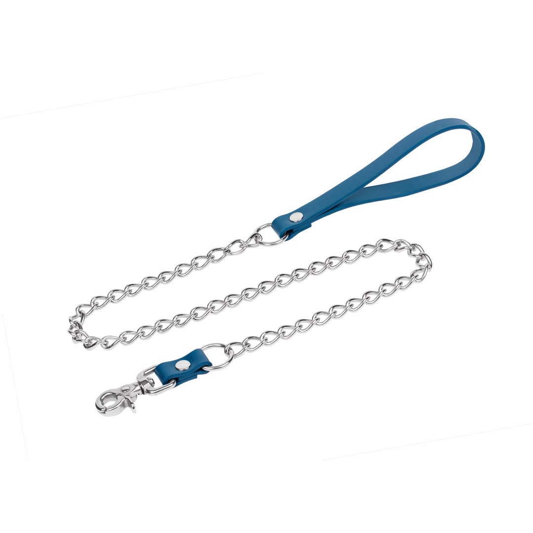 Handmade Blue Leather Chain Human Leash (12 Colors, Leash Length ...