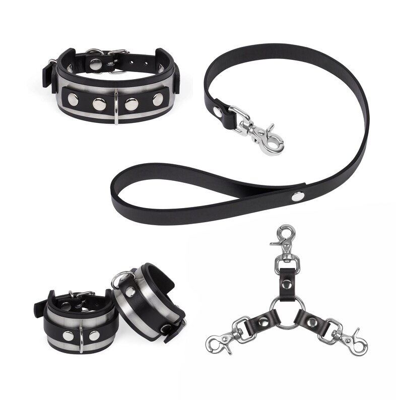 Handmade Custom Metal Leather Black Choker D Ring Collar "nelli" (10 ...