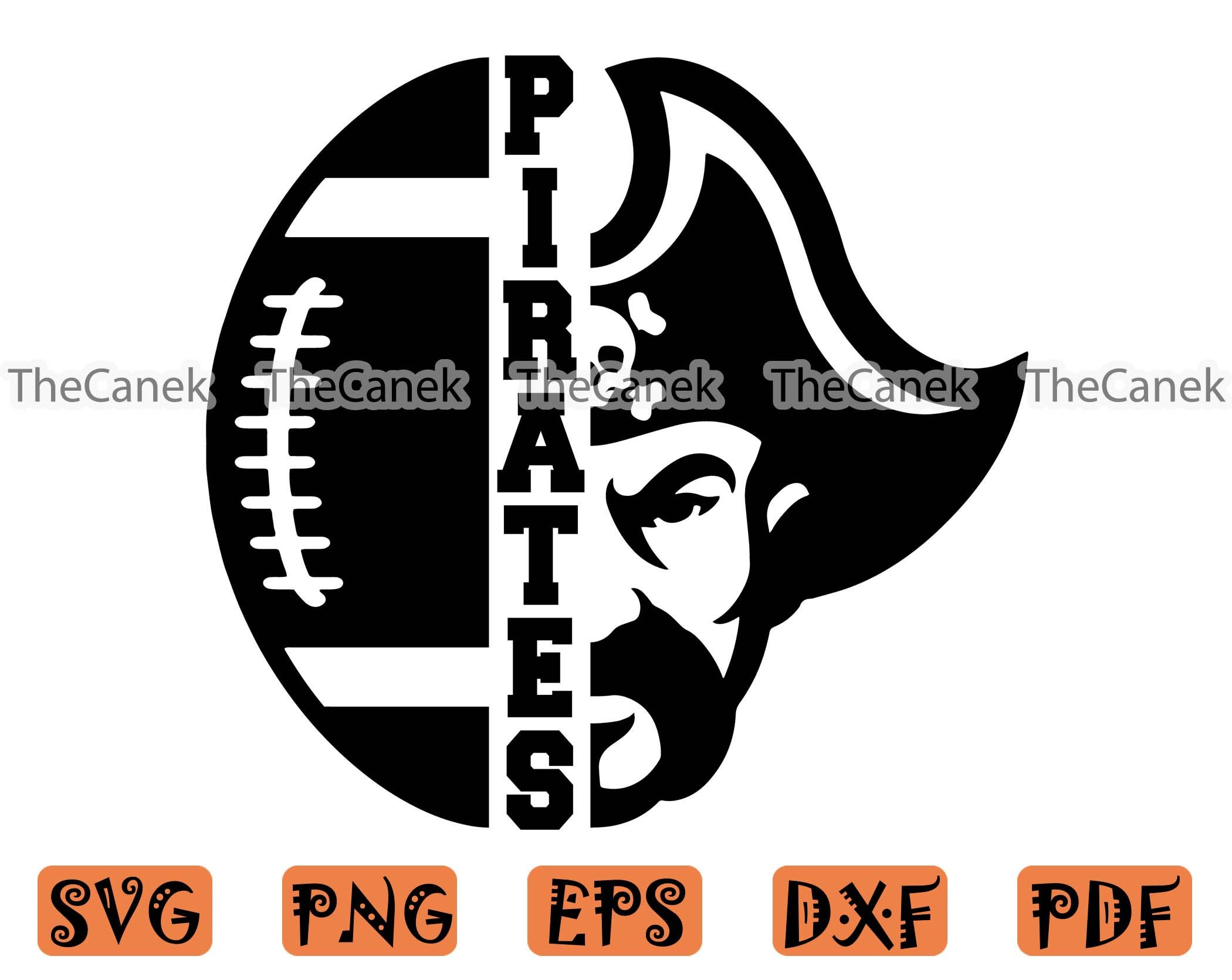 Pirates SVG Football SVG Pirates Mascot Cricut Cut Files | Etsy