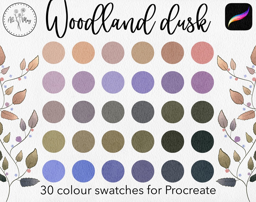 Woodland Dusk Procreate Color Palette | 30 Color Swatches | Instant ...