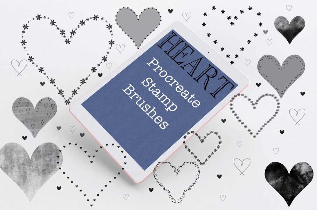 27 Heart Procreate Brushes Valentines Heart Procreate Stamps Love Heart ...