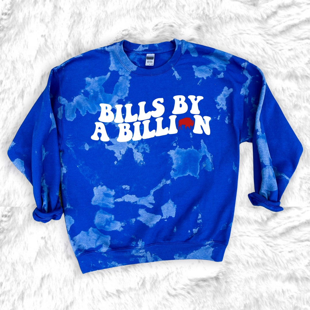 Bills by A Billion Bleach Dyed Buffalo Bills Crewneck - Etsy