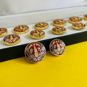 13 Pcs Gold Button-sherwani Button-shank Button-polki Button-kundan ...