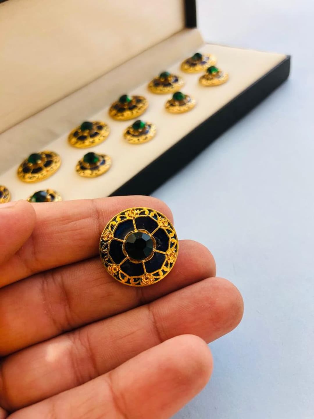 Handmade Kundan Meenakari Sherwani Buttons, Indian Wedding Coat Set - Etsy