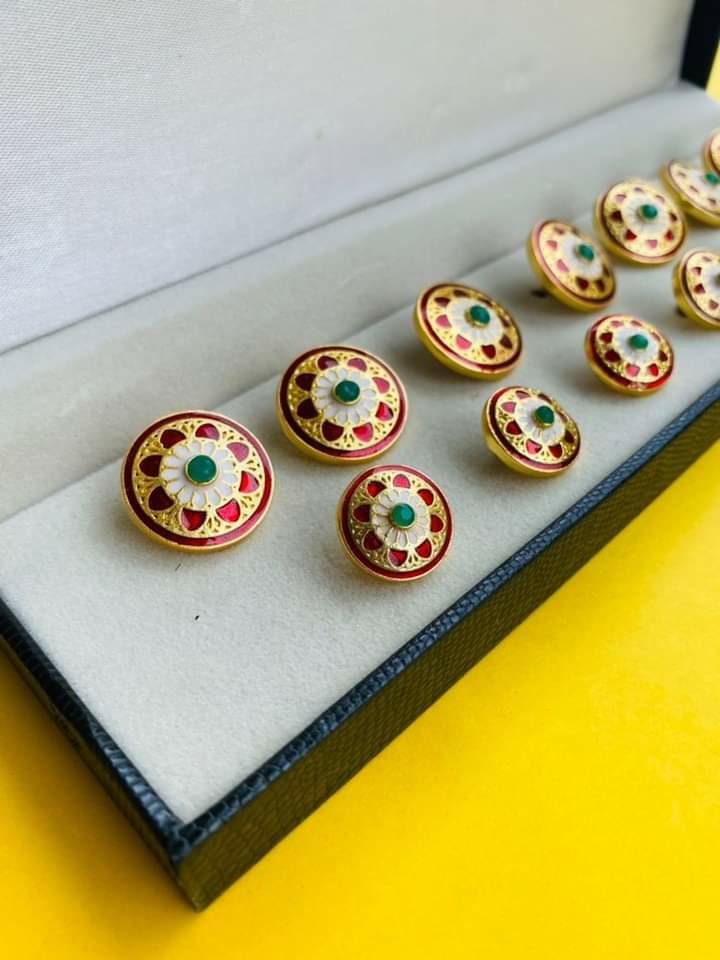 13 Pcs Golden Handmade Metal Buttons-coat Buttons -sherwani Buttons ...