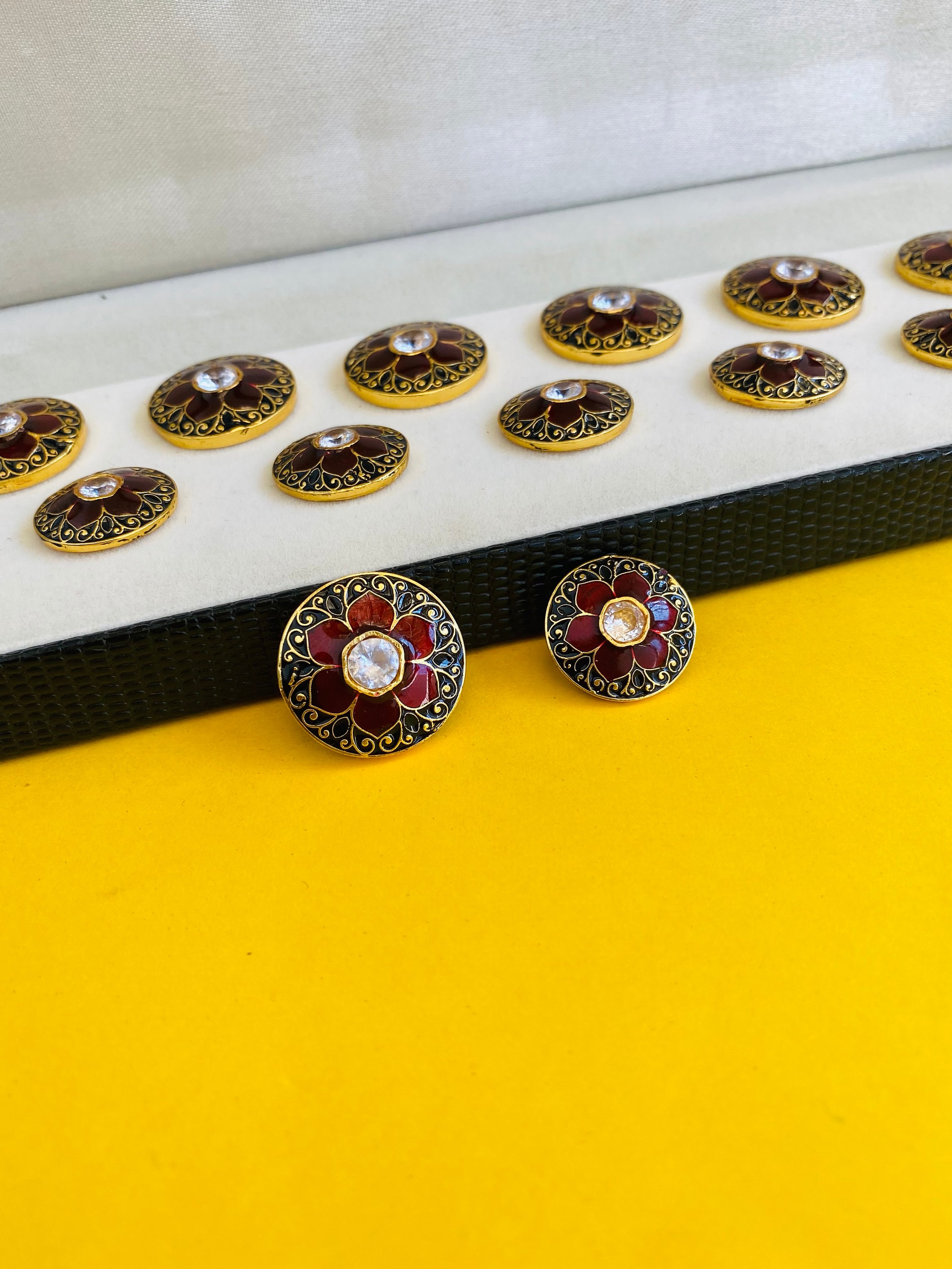Handmade Sherwani Kundan Meena Blazer Button Suit Button Coat Button ...