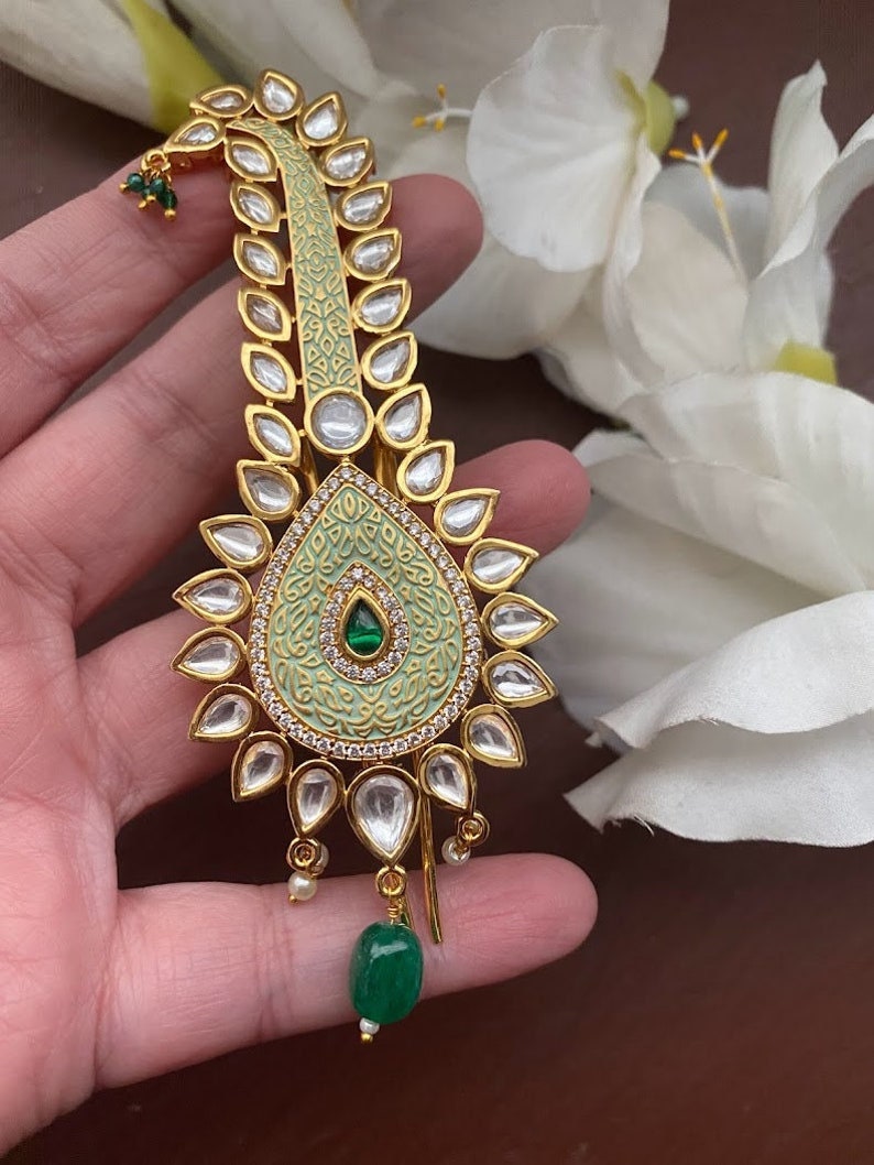 Kundan Kalgi/indian Groom Jewelry/dulha Kalangi/kundan Sarpech/groom ...