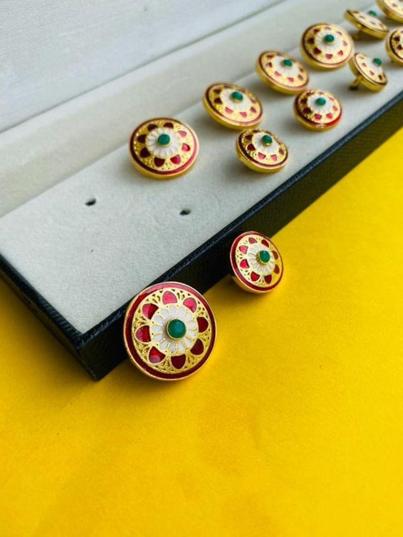 13 Pcs Golden Handmade Metal Buttons-coat Buttons -sherwani Buttons ...