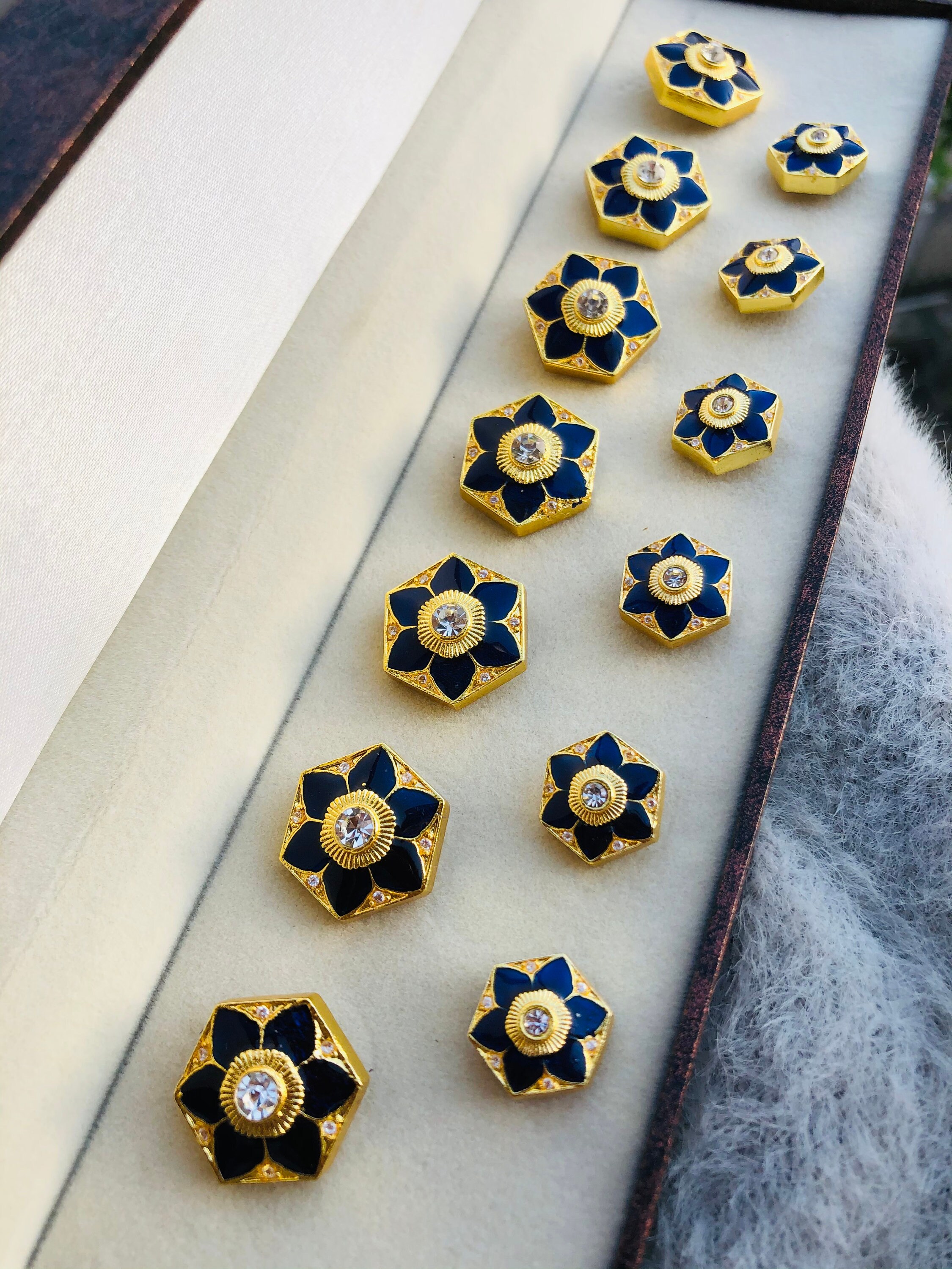 Handmade Rajasthani Enameled Button-traditional Button-round Buttons ...