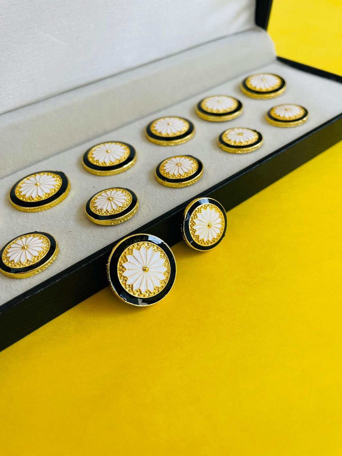 Royal Gold Plated Meenakari Handcrafted Button Set- Wedding Button ...