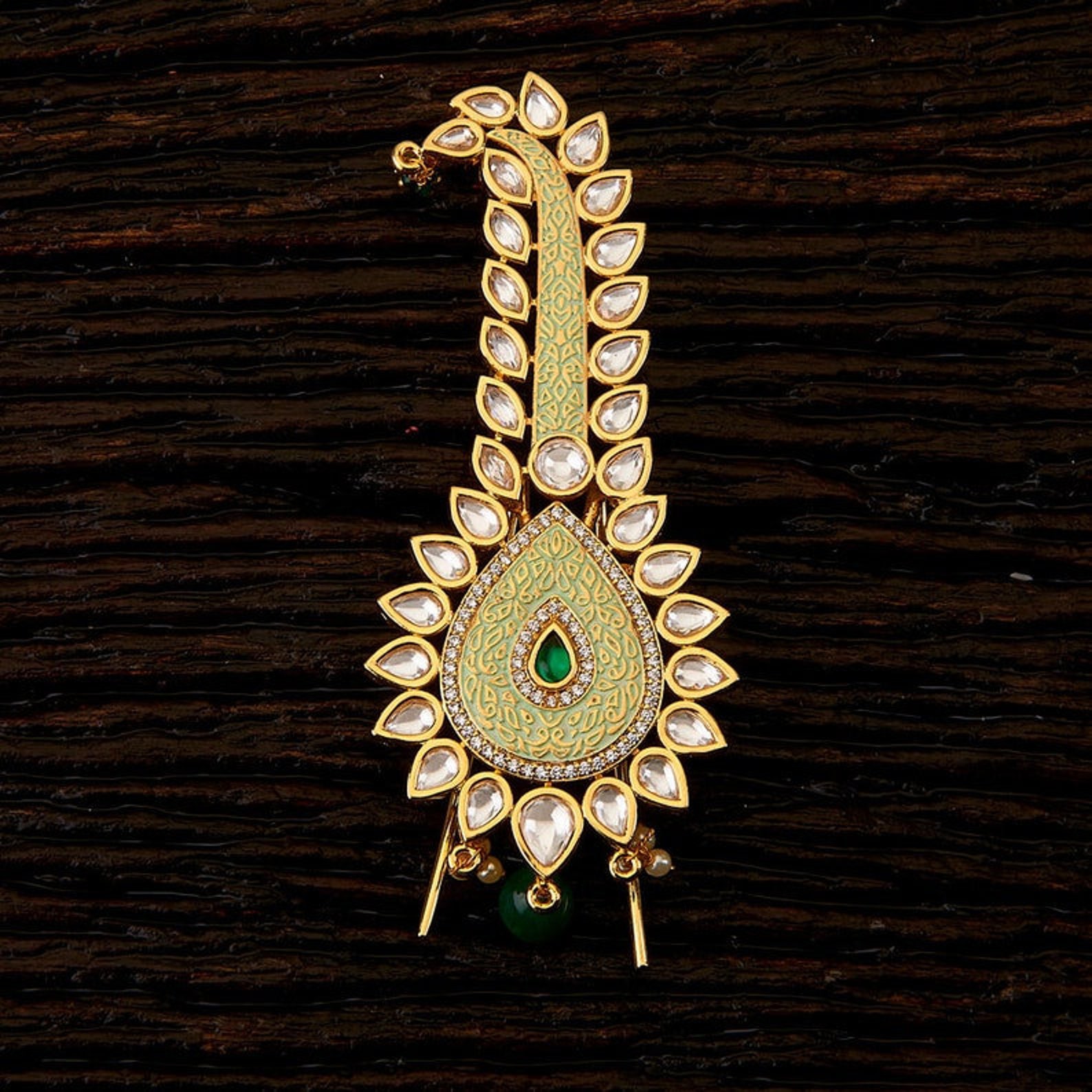 Kundan Kalgi/indian Groom Jewelry/dulha Kalangi/kundan Sarpech/groom ...