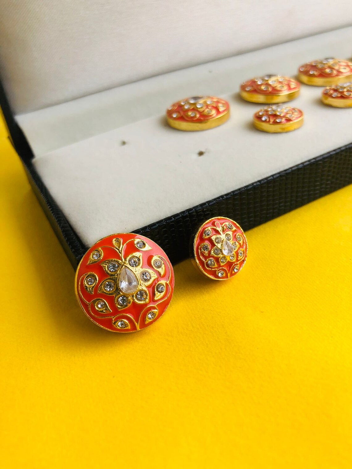 Handcrafted Indian Sherwani Button,jodhpuri Maharaja Look Kundan Meena ...
