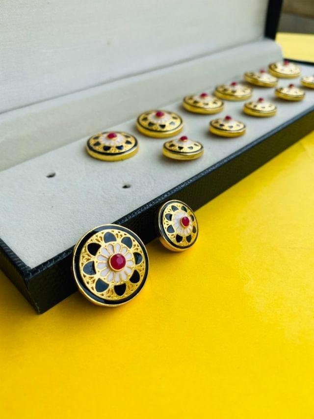 13 Pcs Golden Handmade Metal Buttons-coat Buttons -sherwani Buttons ...