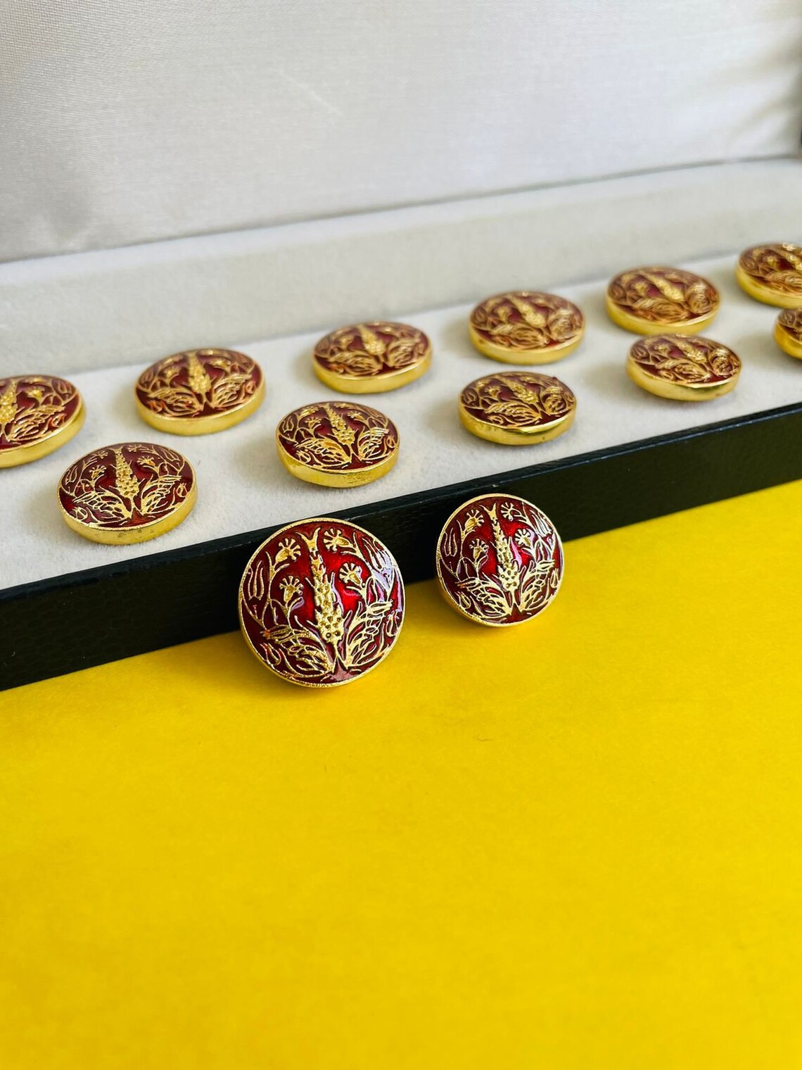 13 Pcs Gold Button-sherwani Button-shank Button-polki Button-kundan ...