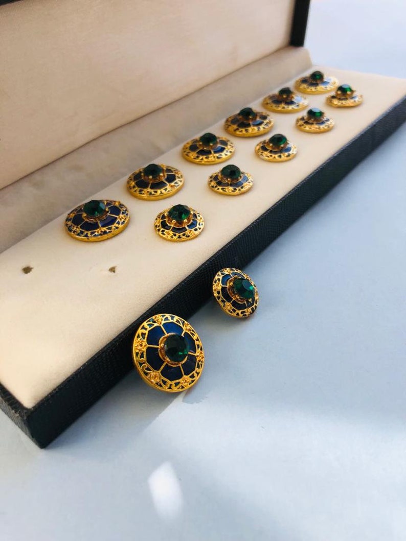 Handmade Kundan Meenakari Sherwani Buttons, Indian Wedding Coat Set - Etsy