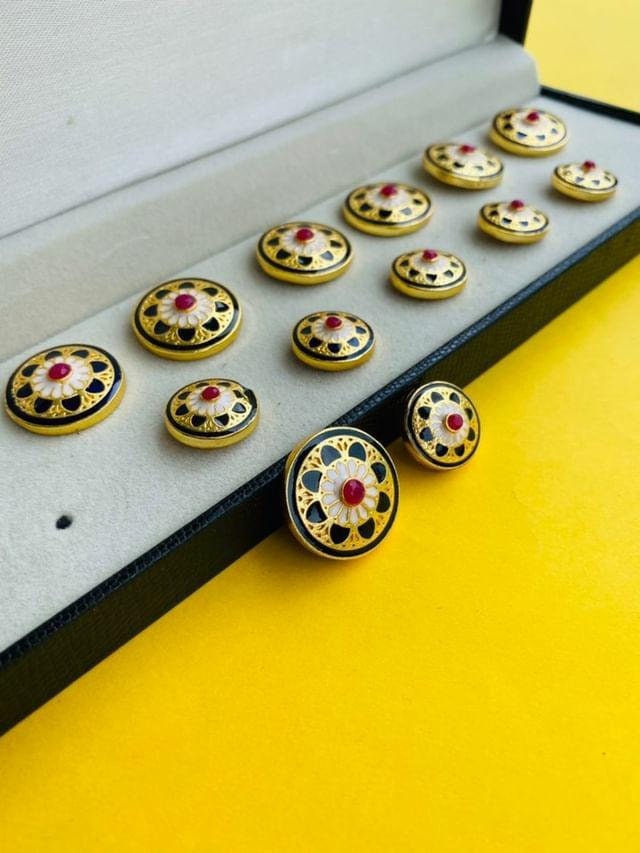 13 Pcs Golden Handmade Metal Buttons-coat Buttons -sherwani Buttons ...