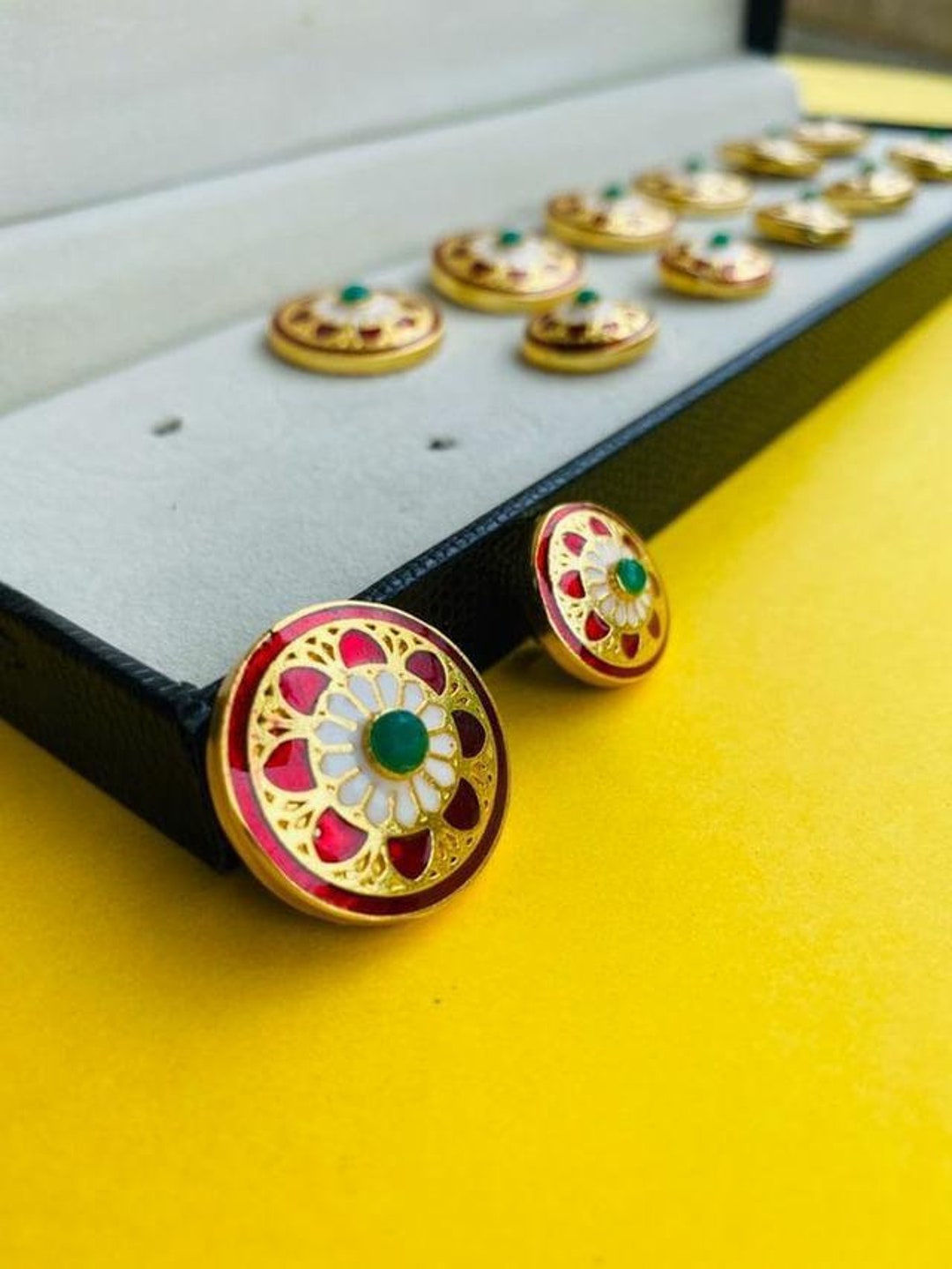13 Pcs Golden Handmade Metal Buttons-coat Buttons -sherwani Buttons ...