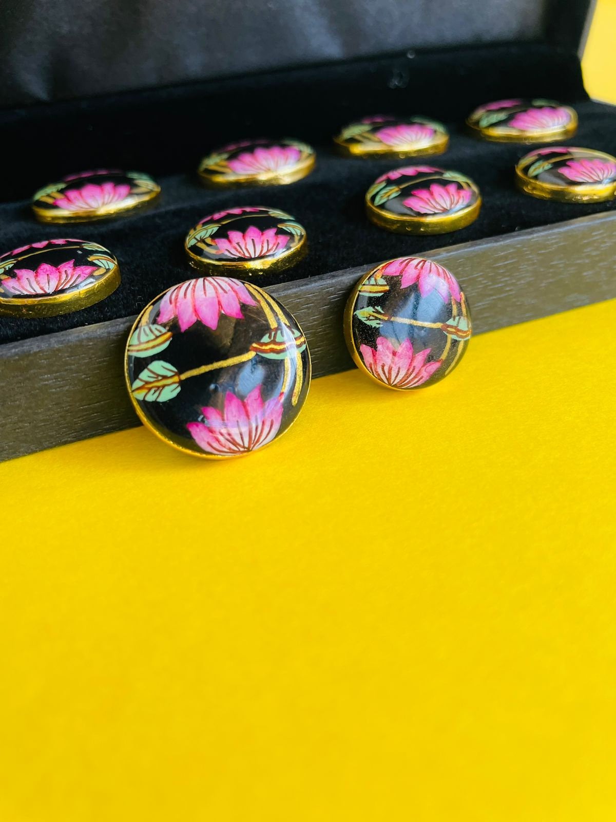 13 Piece Set Hand Painted Buttons-floral Round Buttons-blazer Buttons ...