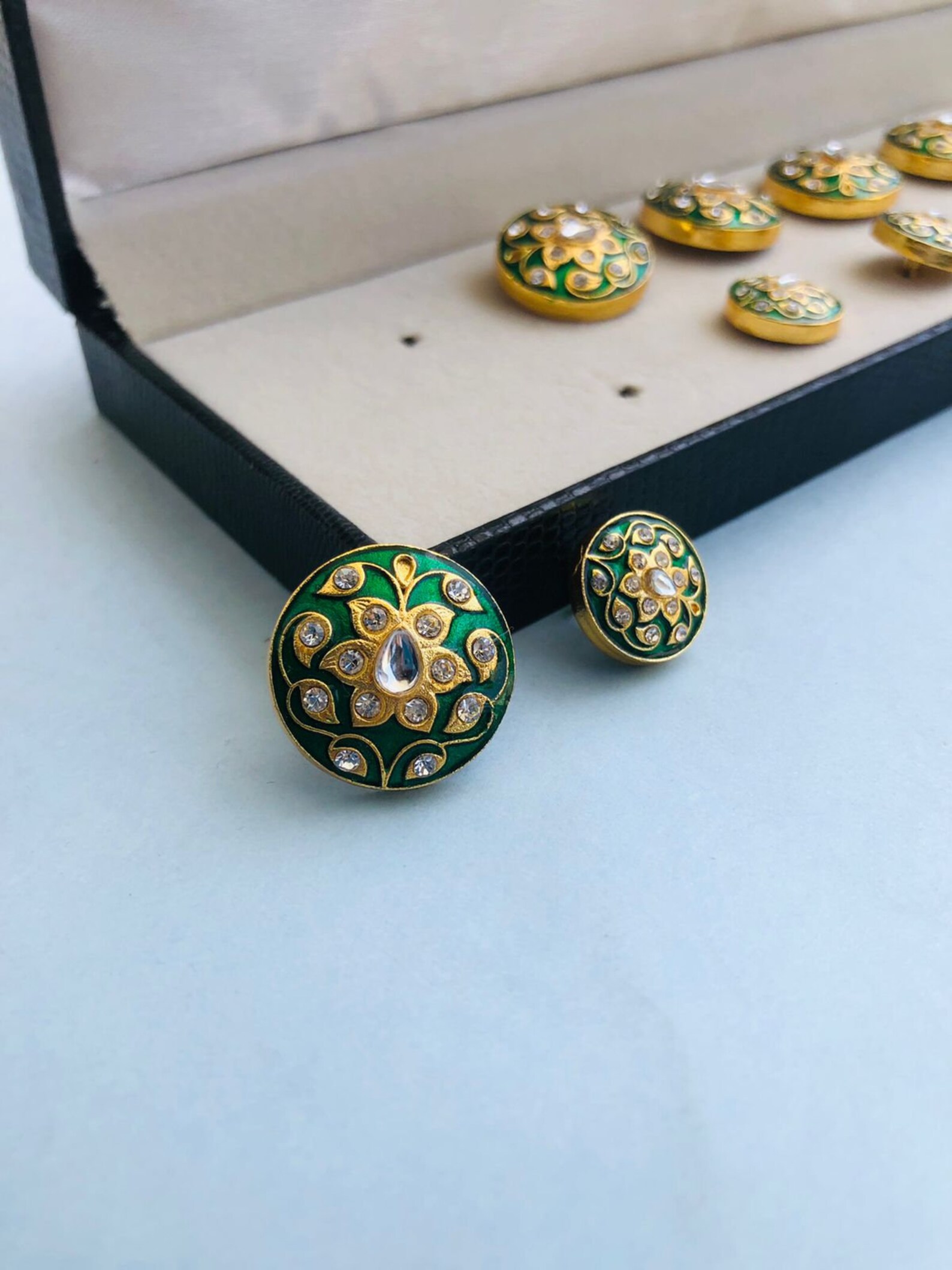Handcrafted Indian Sherwani Button,jodhpuri Maharaja Look Kundan Meena ...