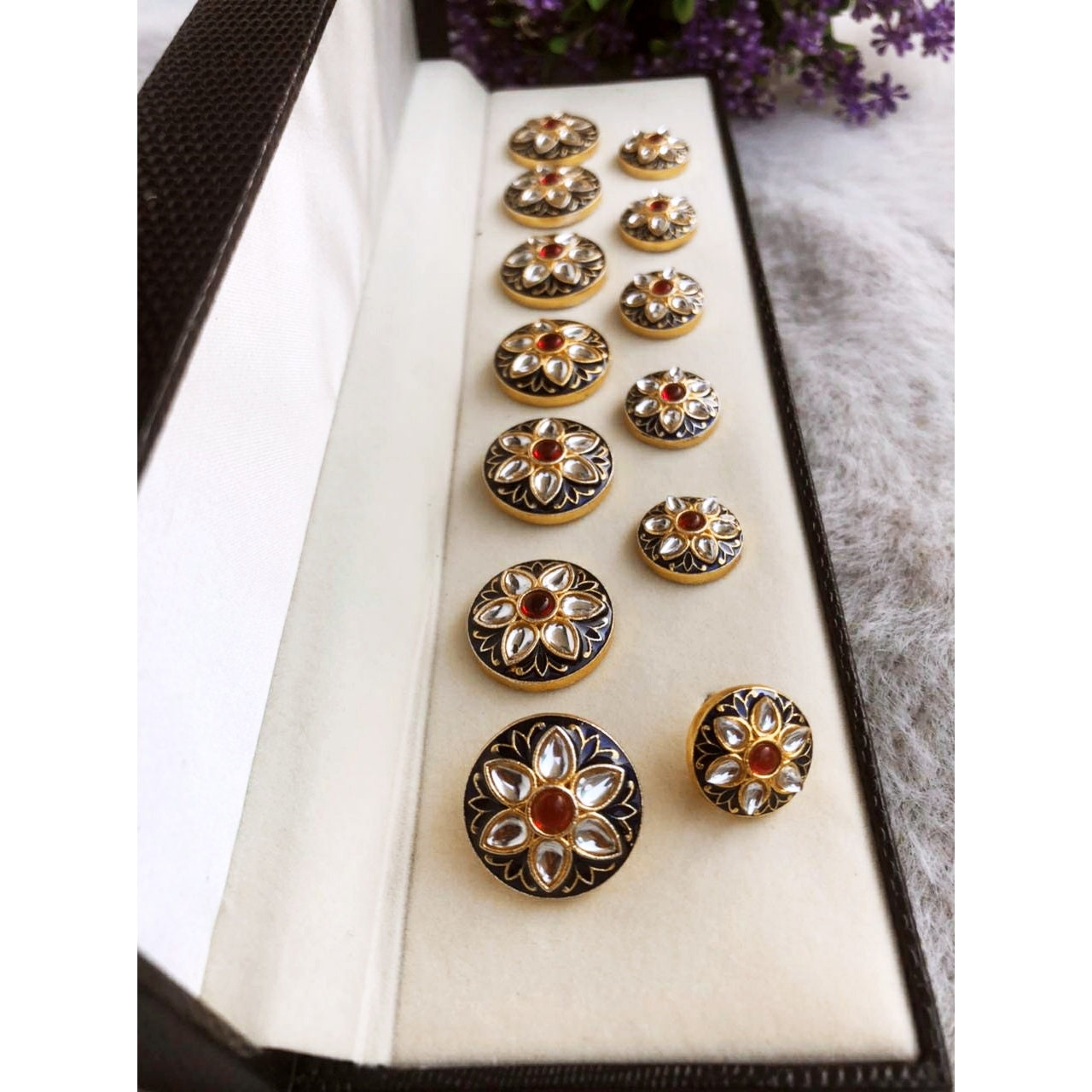 Handcrafted Enameled Indian Buttons, Rajasthani Style - Set of 13 - Etsy
