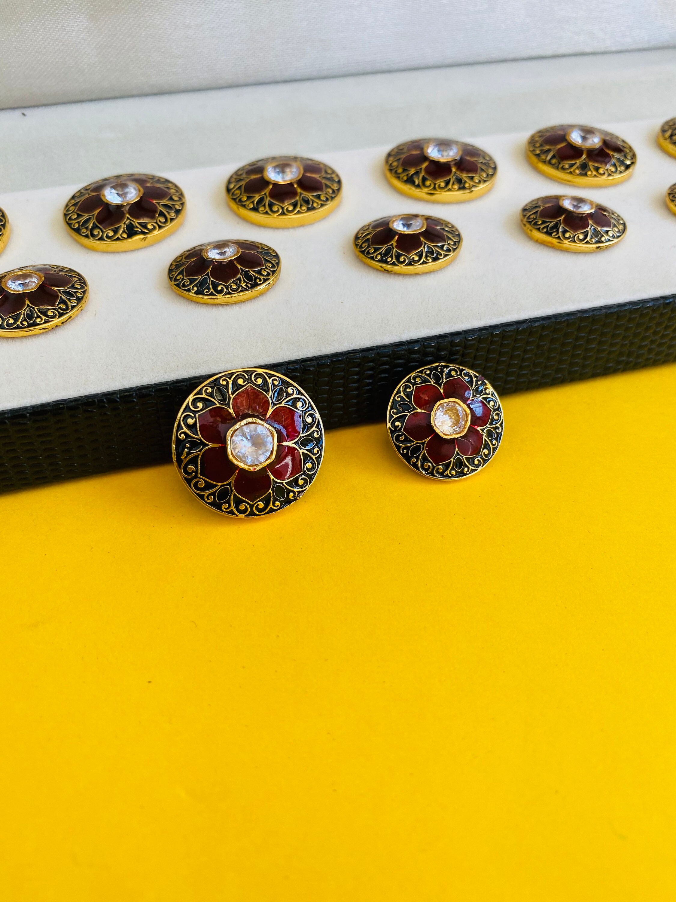 Handmade Sherwani Kundan Meena Blazer Button Suit Button Coat Button ...