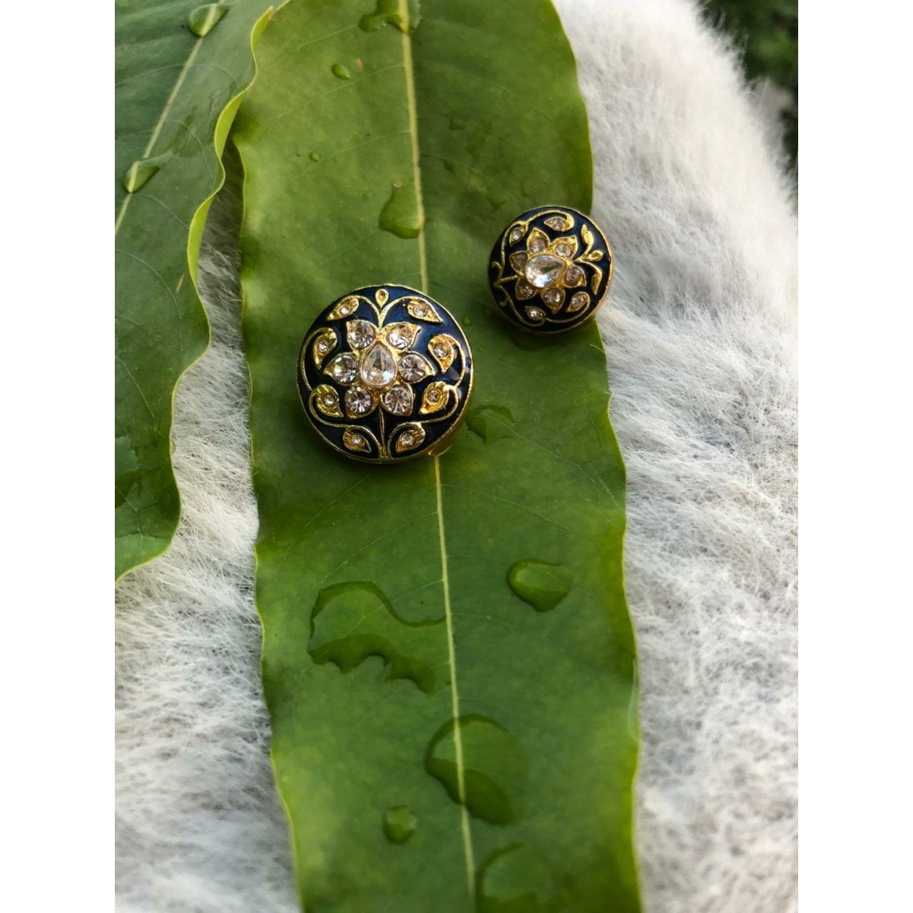 Handcrafted Indian Sherwani Button,jodhpuri Maharaja Look Kundan Meena ...