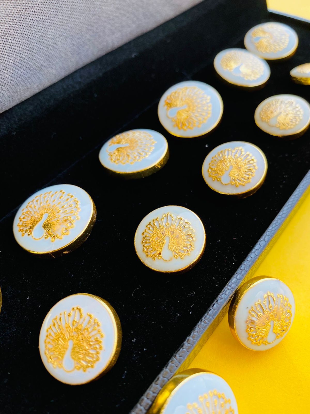 Handcrafted Sherwani Buttons | Gold Peacock, Set of 13 - Etsy