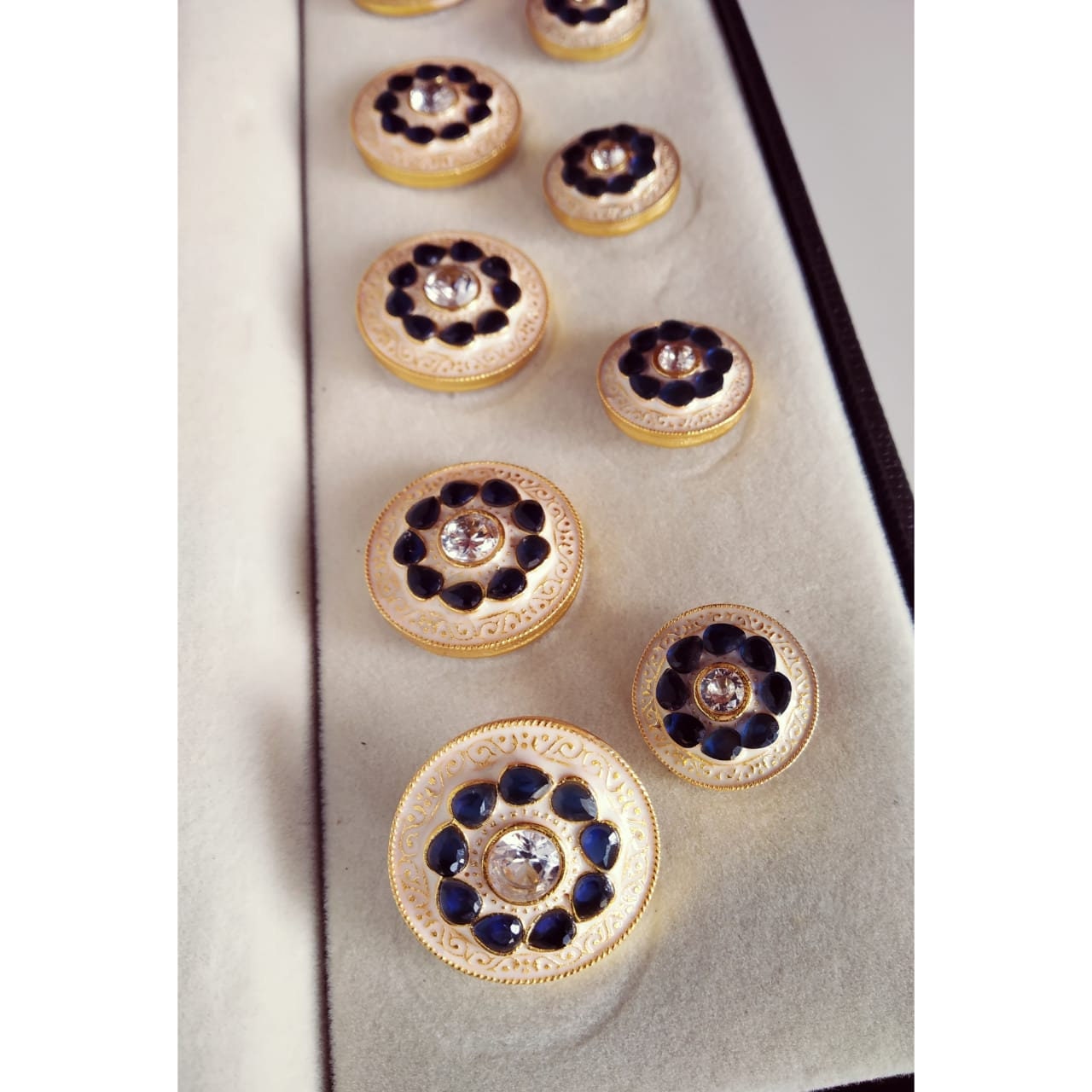 Handcrafted Enameled Sherwani Buttons – Rajasthani Metal Shank Buttons ...