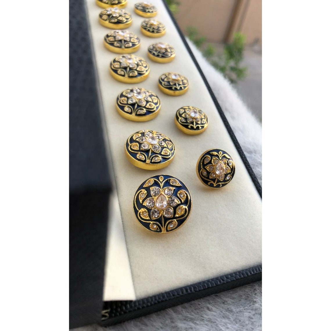 Handcrafted Indian Sherwani Button,jodhpuri Maharaja Look Kundan Meena ...