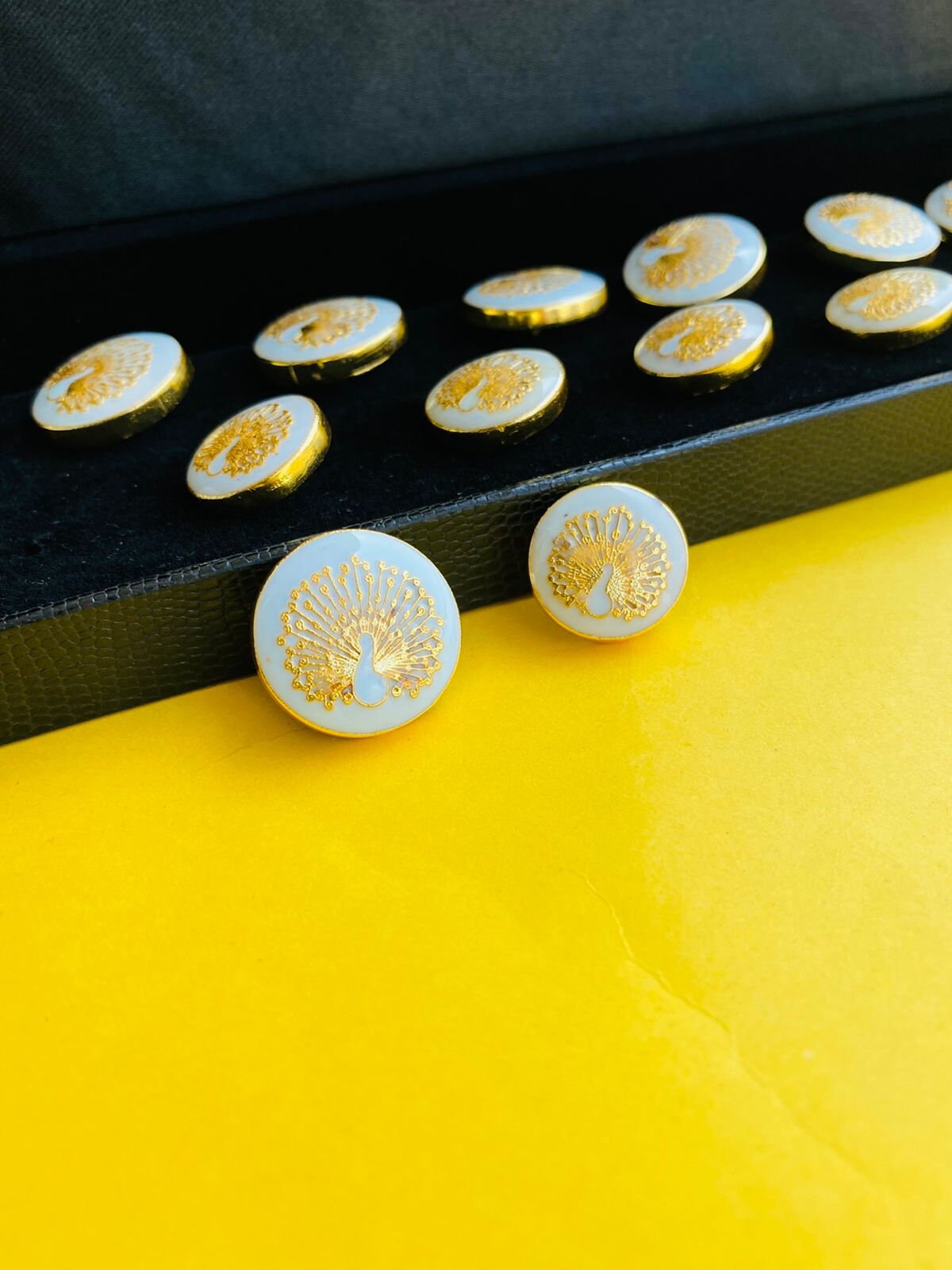 Handcrafted Sherwani Buttons | Gold Peacock, Set of 13 - Etsy