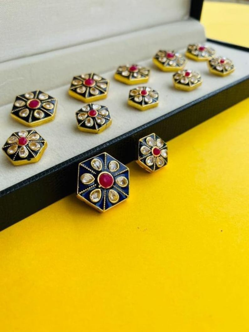 13 Pc Golden Polish Metal Buttons-coat Buttons -sherwani Buttons ...