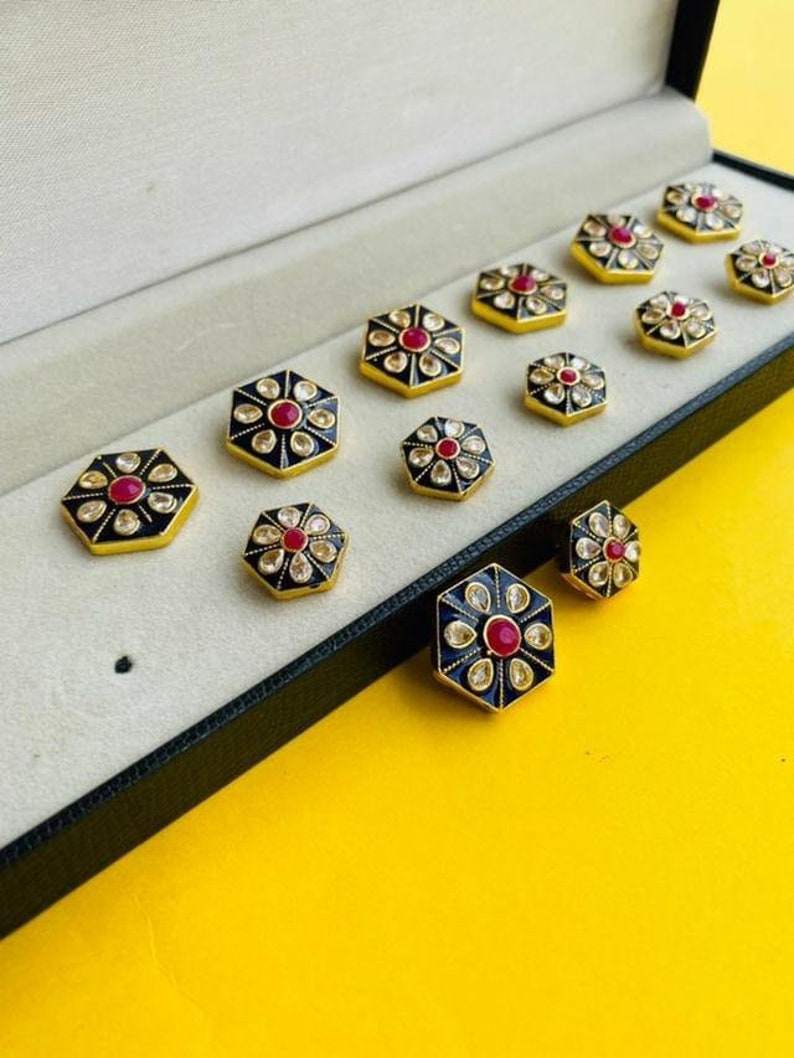 13 Pc Golden Polish Metal Buttons-coat Buttons -sherwani Buttons ...