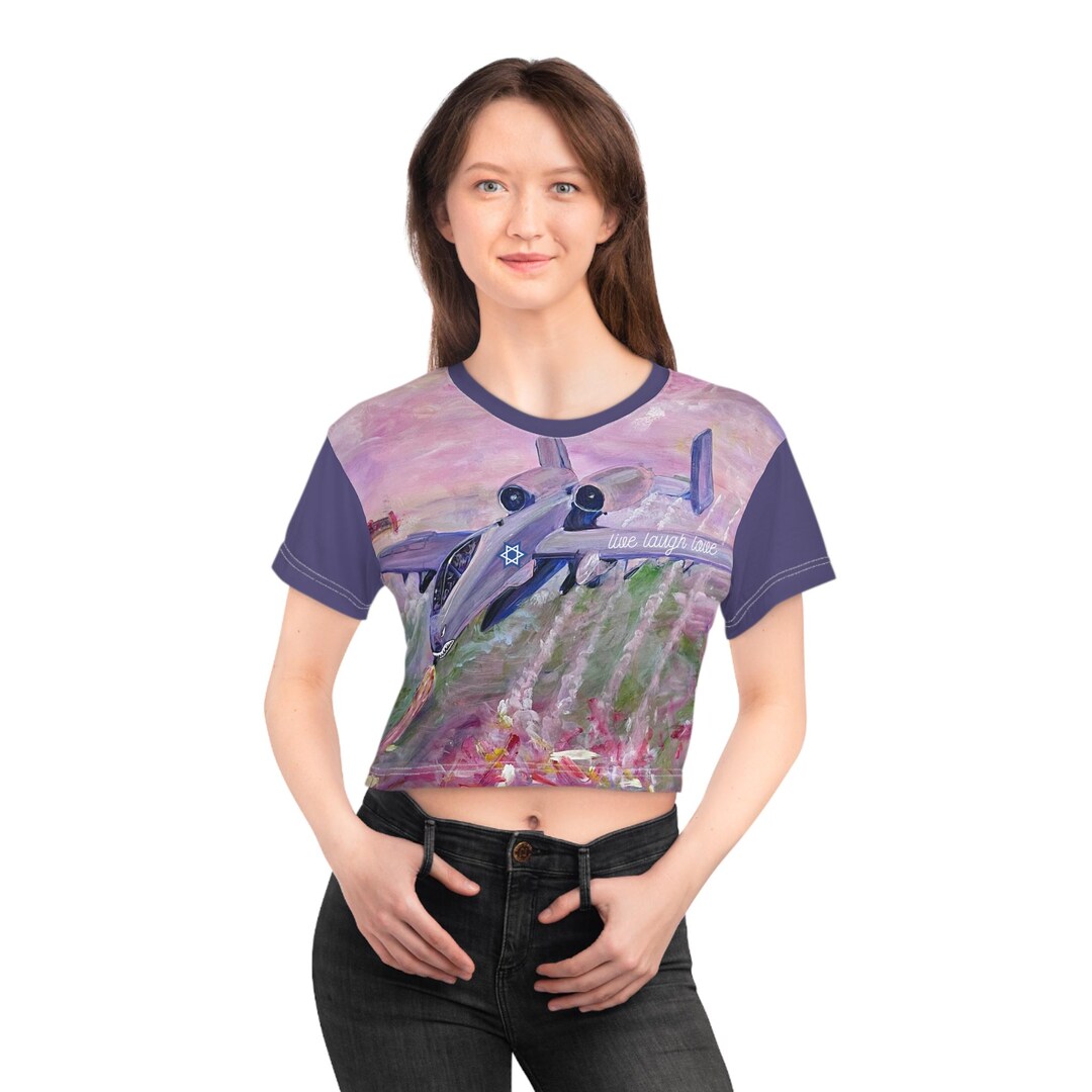 Surreal A-10 Fighter Jet Crop Top - Vaporwave Live Laugh Love War Art ...