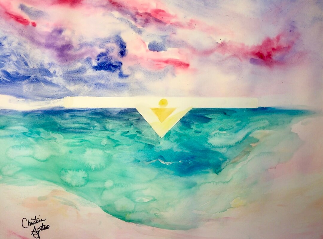 Apatow Dramatic Ocean Expressionist Seascape Watercolor (original ...
