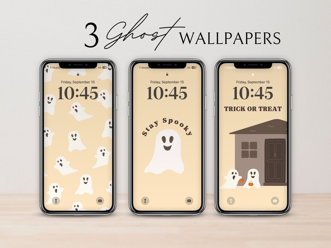 Ghost Halloween Spooky Fall Phone Wallpaper 3 Pack | iPhone Aesthetic ...