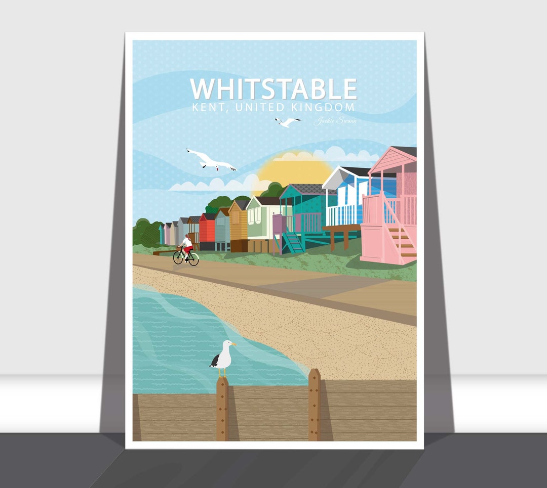 Travel Art Print A3 & A4, Whitstable, Kent, UK - Etsy