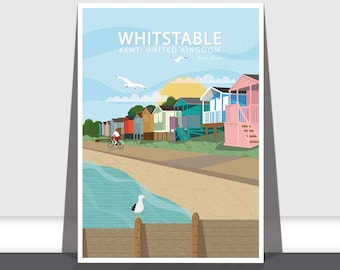 Whitstable Print, Wheelers Oyster Bar, Kent, Seaside Wall Art ...